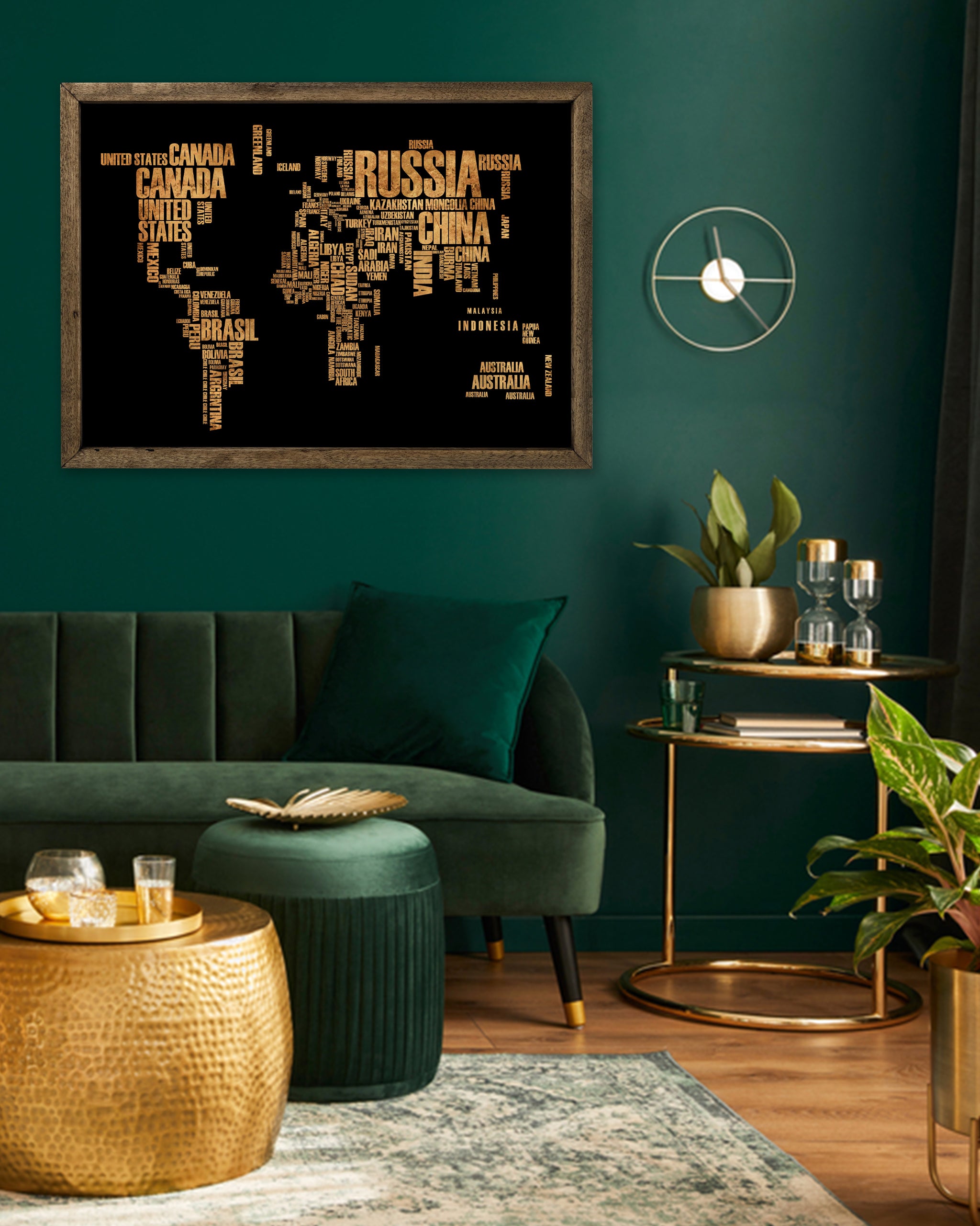 Sticker Sepetim - Ülke İsimleri Dünya Haritası Ahşap Tablo ...